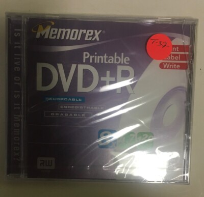 MEMOREX PRINTABLE DVD+R 8X 4.7GB 120 MIN * NEW & SEALED -2 ea | eBay