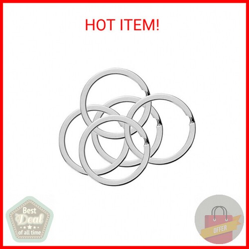 HeeYaa Flat Key Rings 10 Pieces 1 inches Flat Key Rings Metal Keychain ...