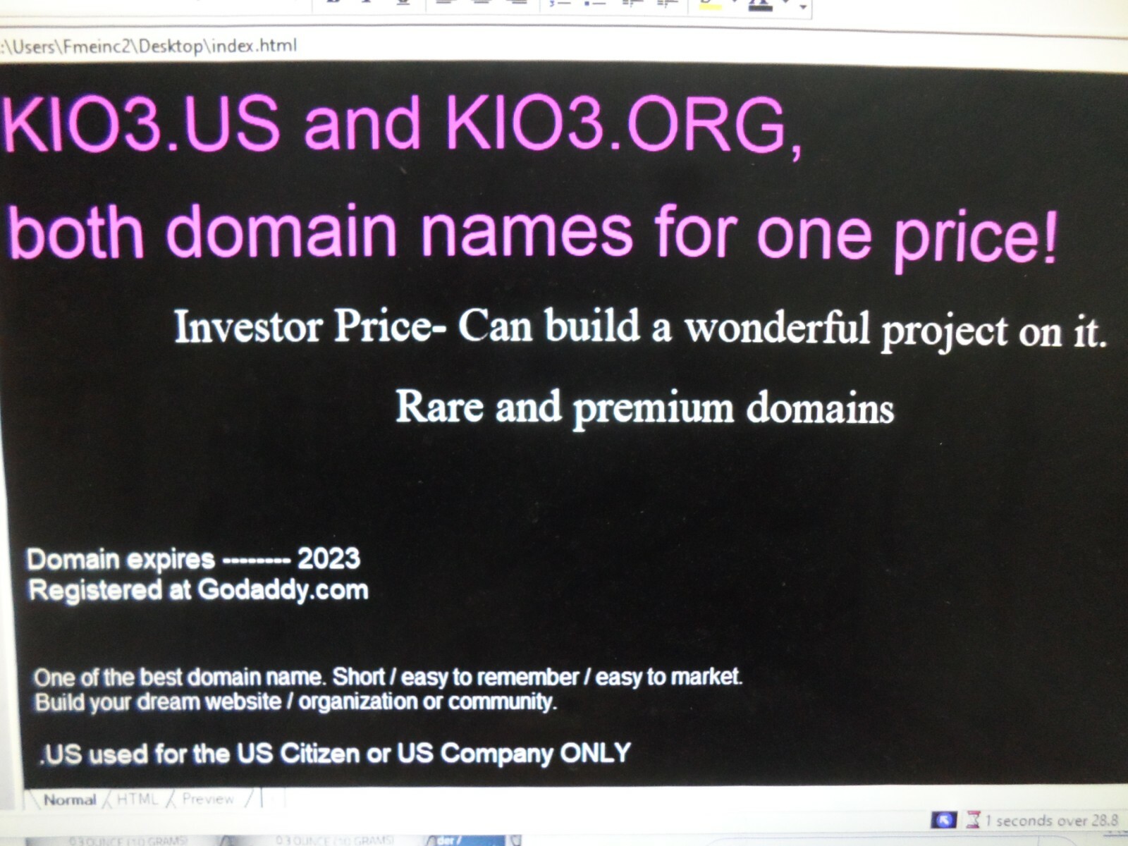 KIO3.org and KIO3.us Premium domain name for sale KIO3 = Potassium ...