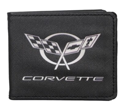 1997-2004 Corvette C5 Logo Bi-fold Black Vegan Leather Wallet | eBay