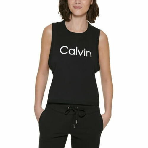 MSRP $40 Calvin Klein Performance Womens Logo Muscle Tank Top Black ...