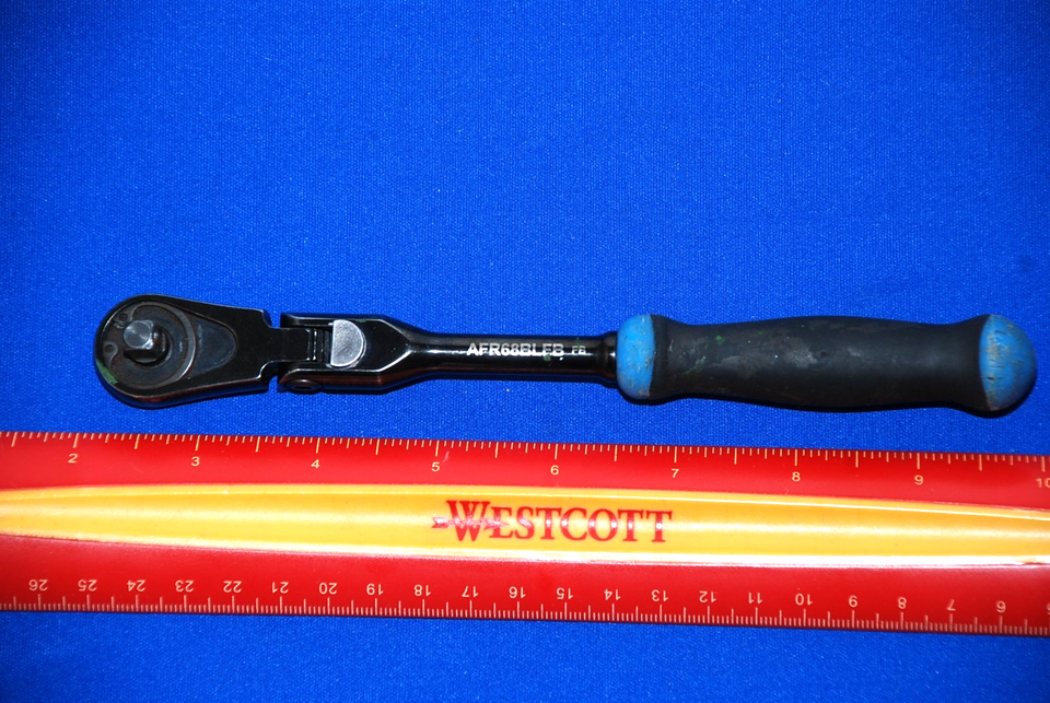 Matco Tools 1/4" Drive Blue Soft Grip Locking Flex-Head Black Chrome ...