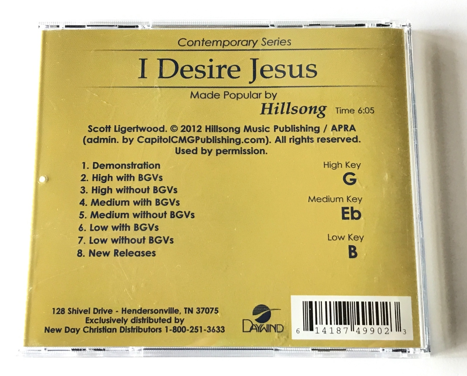 Daywind - Hillsong - I Desire Jesus - accompaniment track christian cd ...