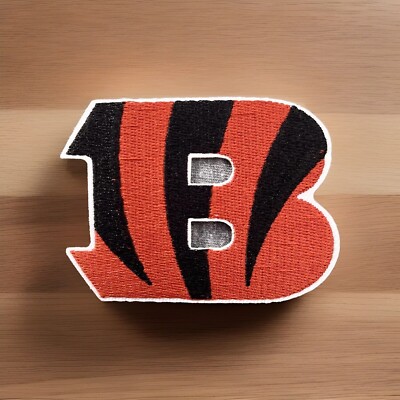 CINCINNATI BENGALS EMBROIDERED IRON ON PATCH 2.5” X 3.0” FREE SHIPPING ...