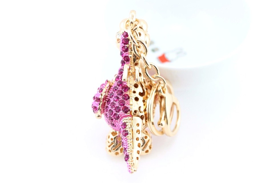 Pink Dragon Fashion Keychain Rhinestone Crystal Lovely Charm Cute Gift ...
