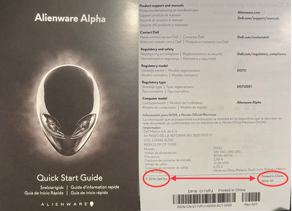 RARE 2016 Alienware Alpha R1 D07U PC Intel Core i3 KeyBoard Mouse New ...