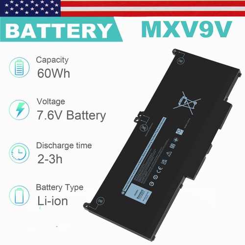 MXV9V Battery for Dell Latitude 5300 5310 7300 7400 7.6V 60Wh 5VC2M ...