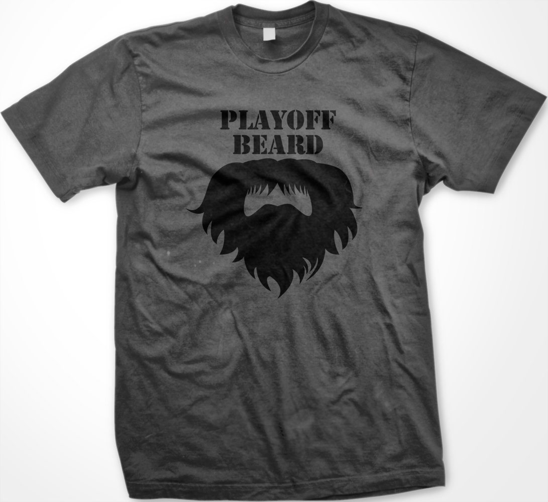 SALE PlayOff Beard Grow A Beard Until After PlayOffs Hockey Charcoal T-shirt | eBay
