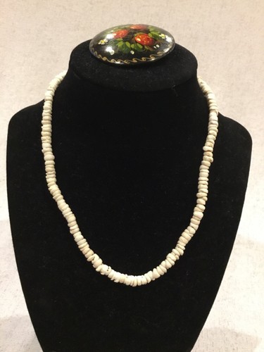 Genuine Puka Shell Choker Necklace Twist Barrel Clasp 70s Surfer 16" | eBay