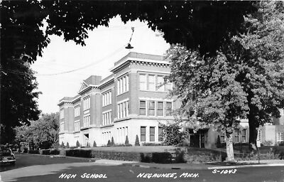 H50/ Negaunee Michigan RPPC Postcard c1950 High Schoo Building 99 | eBay