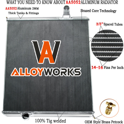 4 Row Aluminum Radiator For 1997-2006 Kenworth T2000 Heavy Duty Truck ...