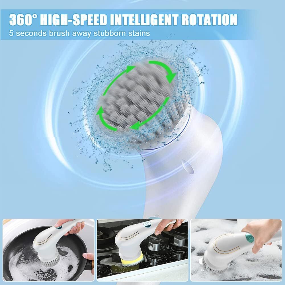 Electric Spin Scrubber Turbo Scrub Cleaning Brush Cordless Rechargeable ...