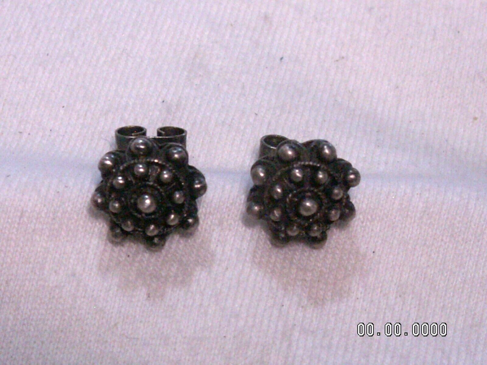 Vintage/Antique Sterling Silver Pierced Earrings | eBay Australia