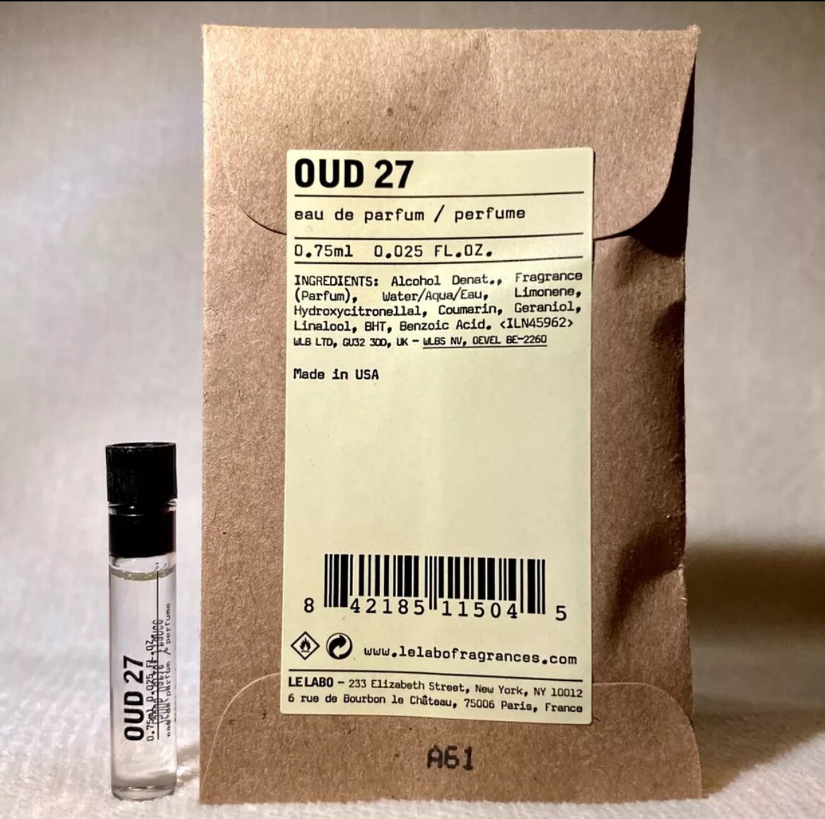 Le Labo Sample Packaging