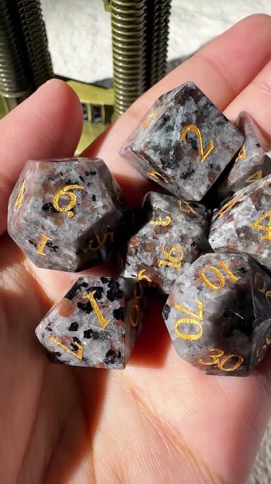 DND Dice Set 7pcs Polyhedral Frame Gemstone for Dungeons and Dragons ...