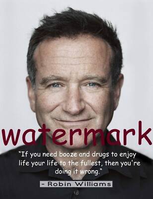 CELEBRITY QUOTE ROBIN WILLIAMS "IF YOU NEED BOOZE AND DRUGS" PUBLICITY ...