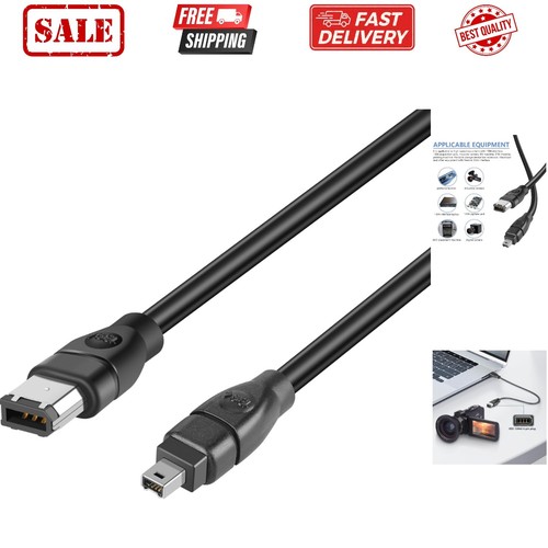 Versatile Firewire 400 iLink Cable 6ft - 4 Pin to 6 Pin for Digital ...