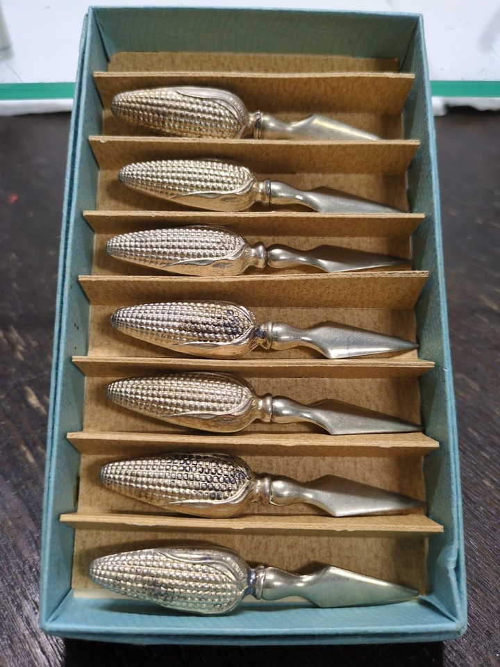 Vintage Set of 7 Webster Sterling Silver Corn on Cob Holders Original ...