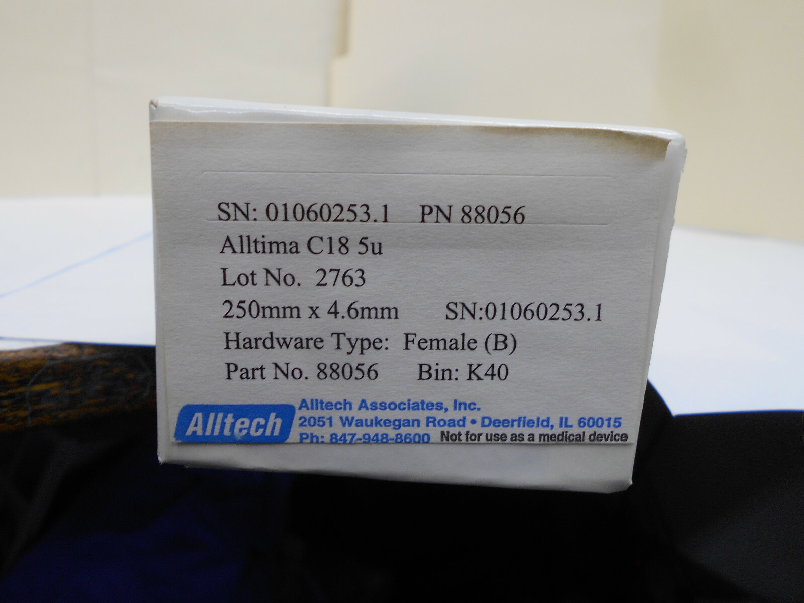 ALLTECH 88056 ALLTIMA C18 5.0µm 100Å 250mm X 4.6mm HPLC COLUMN, FEMALE ...