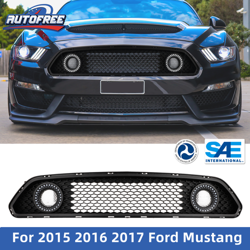 For 2015 2016 2017 Ford Mustang S550 Upper Mesh Grille w/White DRL LED ...