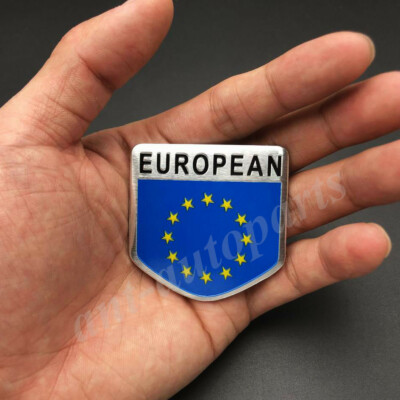 EU European Union Flag Shield Car Emblem Badge Motorcycle Decals ...