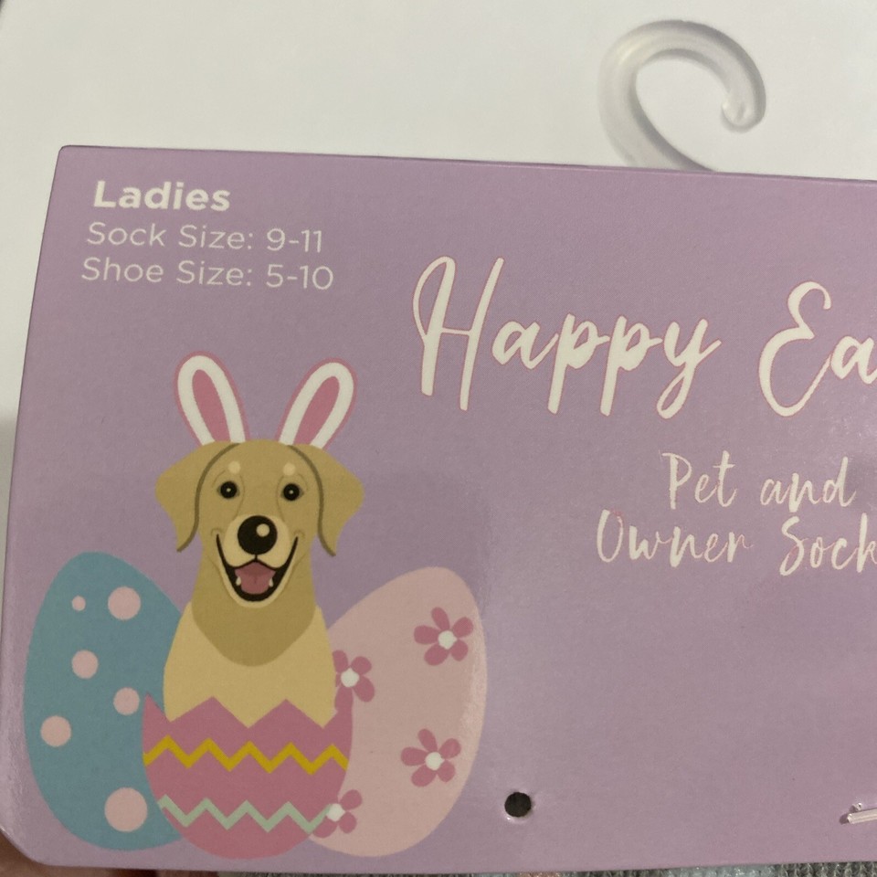 Easter Socks 2 Woman's Ankle (9-11) + 1 Set For Your Large Dog (4 pc ...