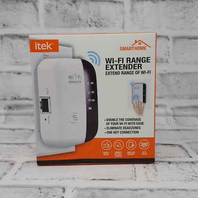 itek Smart Home Wi-Fi Range Extender Double Wi-Fi Coverage New & SEALED ...