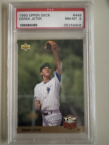 1993 Upper Deck Derek Jeter Top Prospect Rookie Card RC #449 PSA 8 ...
