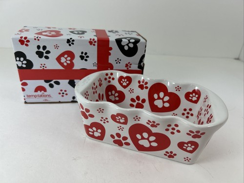 Temptations Seasonal Ruffled 12oz Mini Loaf Pan PAWFETTI Serving Dish ...