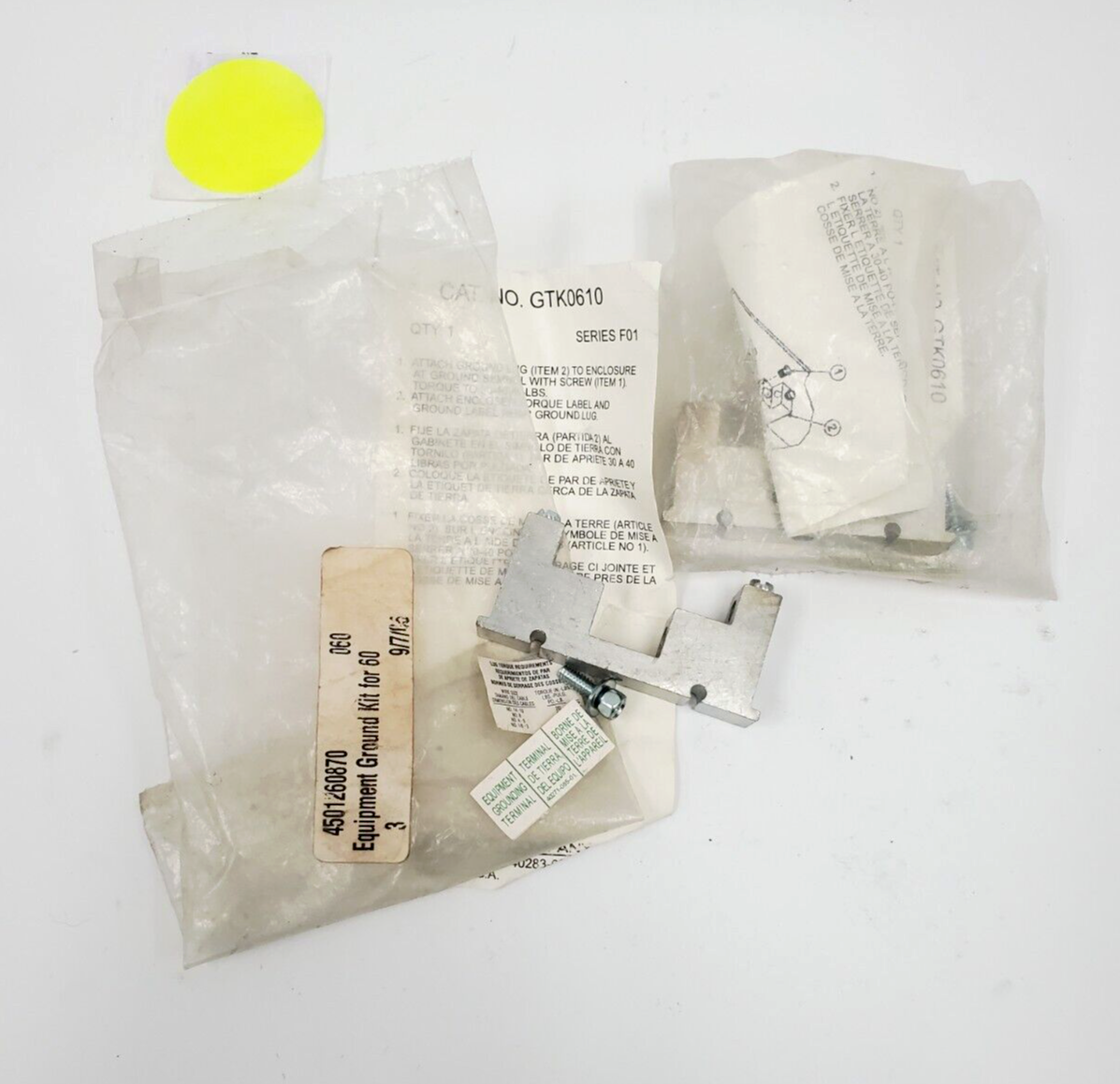 SQUARE D EQUIPMENT GROUND KIT GTK0610 ALUMINUM/COPPER F01 SERIES LOT OF ...