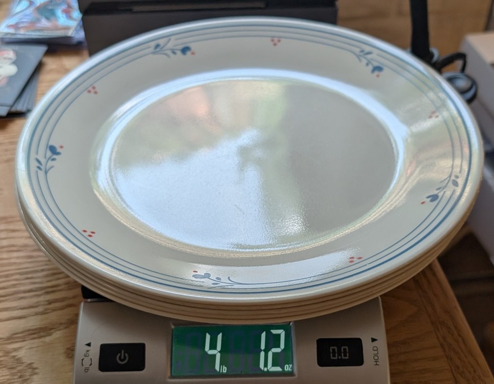 Set Of 5 Corelle Corning Country Violets Dinner Plates Blue Flowers ...