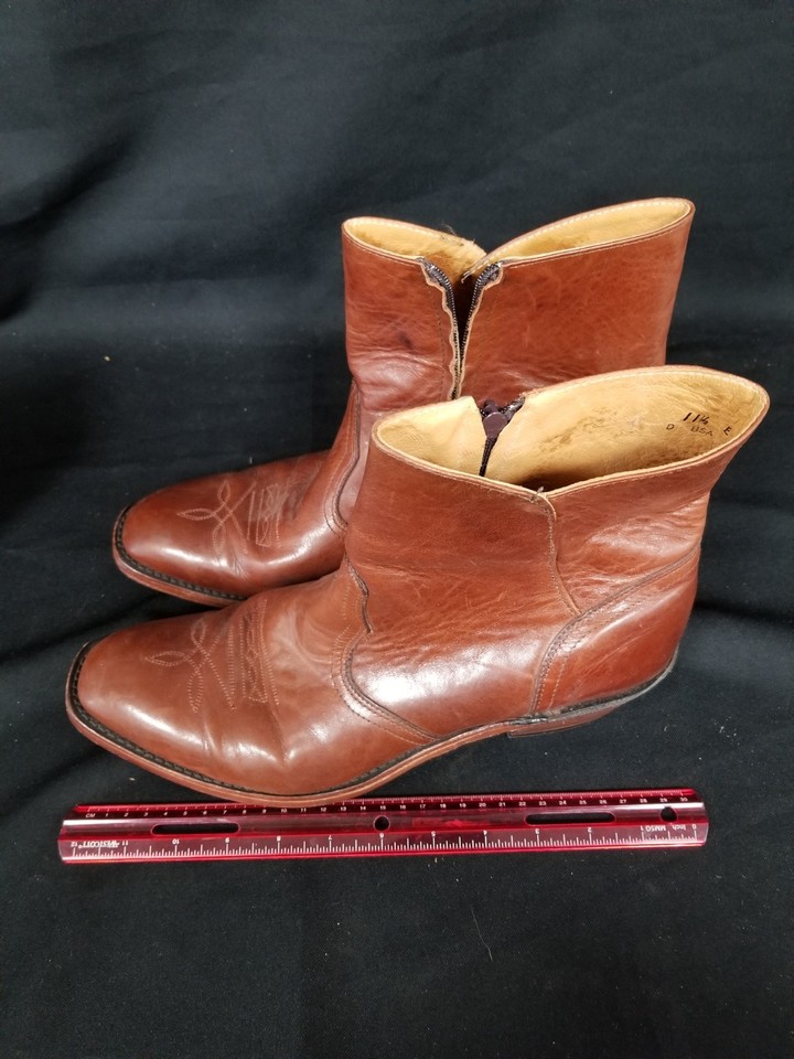 Boulet Men's Size 11.5" Brown Leather Ankle Western Boots Canada | eBay