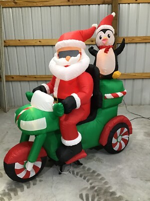7ft Gemmy Airblown Inflatable Prototype Christmas Santa Motorcycle ...