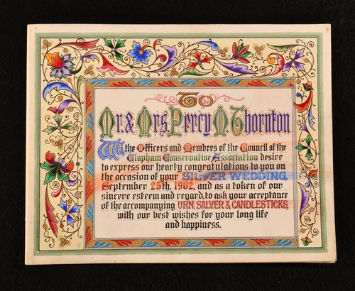 1902 Silver Wedding Congratulations Card for Mr and Mrs Perry M ...