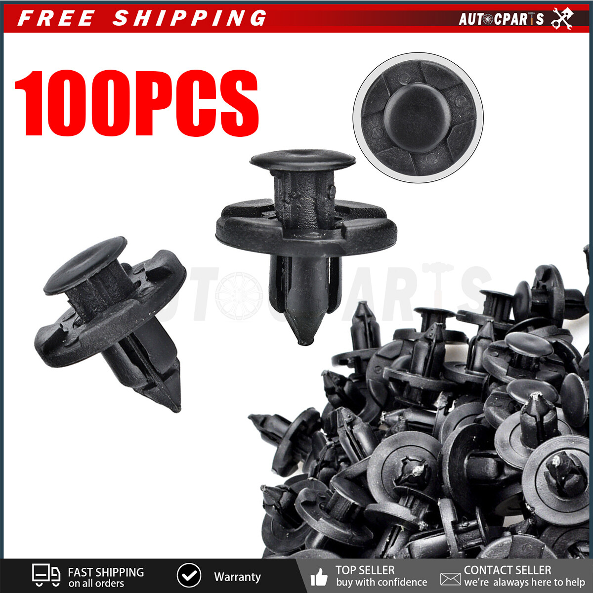 100X 8mm Hole Rivets Fasteners Push Clips for Lexus CT200h Ford Escape ...