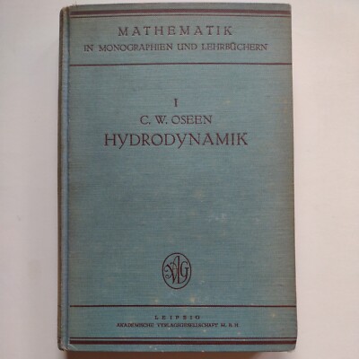 Hydrodynamik By C.W. Oseen (1927) Vol 1 | eBay
