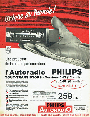 publicité Advertising 0923 1964 autoradio Philips unique au monde | eBay