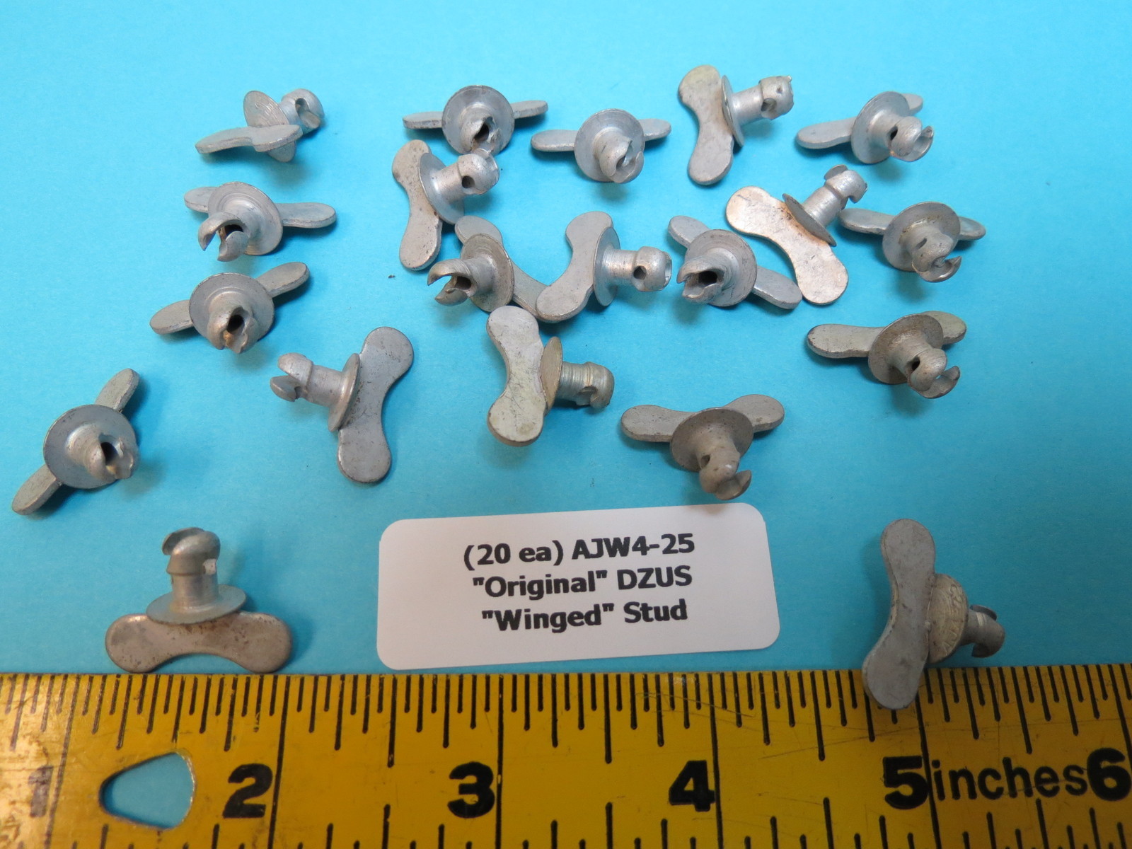 20 ea Original DZUS Quarter Turn AJW4-25 Fastener Button Head “Winged ...