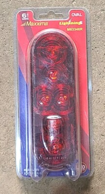 Maxxima M63346R Stop/Turn/Tail Light Oval Red 6 LED Replacement 6" Free ...