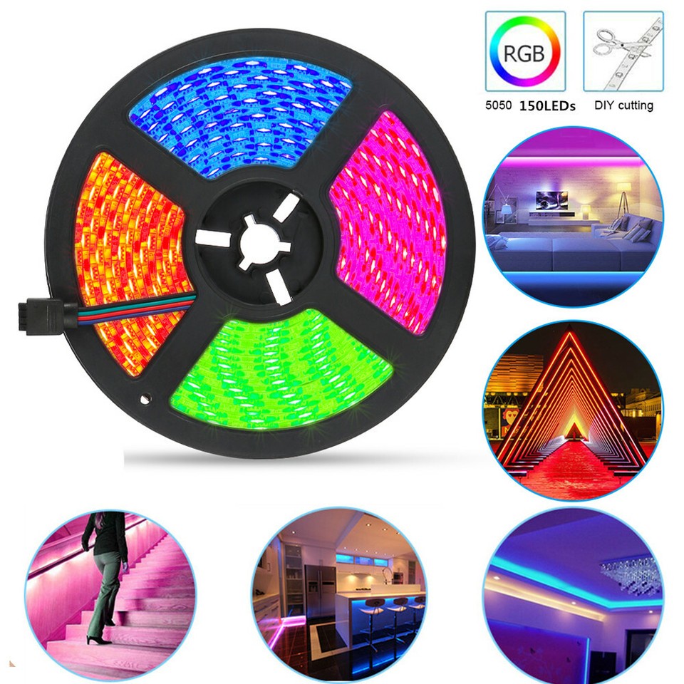 12V RGB Led Streifen Stripe Wasserdicht 5-20m Leiste WiFi Controller ...