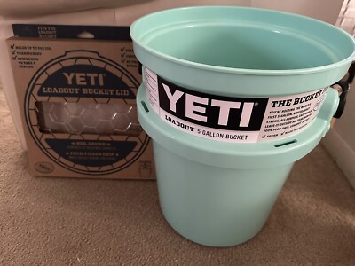 YETI - 5 GALLON Seafoam Loadout Impact Resistant Fishing Utility Bucket ...