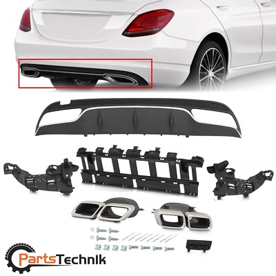 Fit For 2015-2021 W205 C300 C350 C63 Style Rear Diffuser Lip | eBay