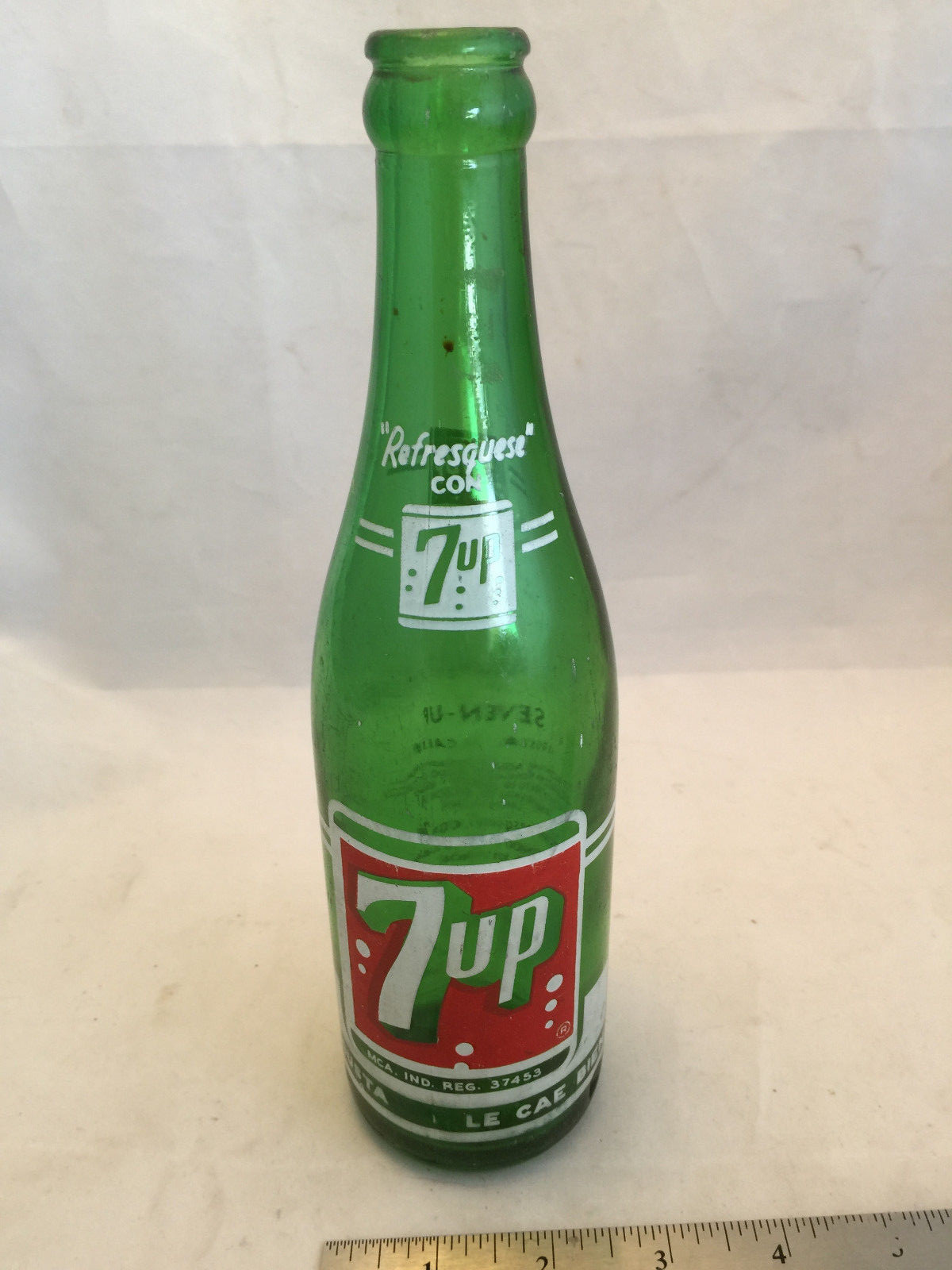 1960 7Up Seven Up Bottle from Mexico Spanish 12oz .355 Liter ...