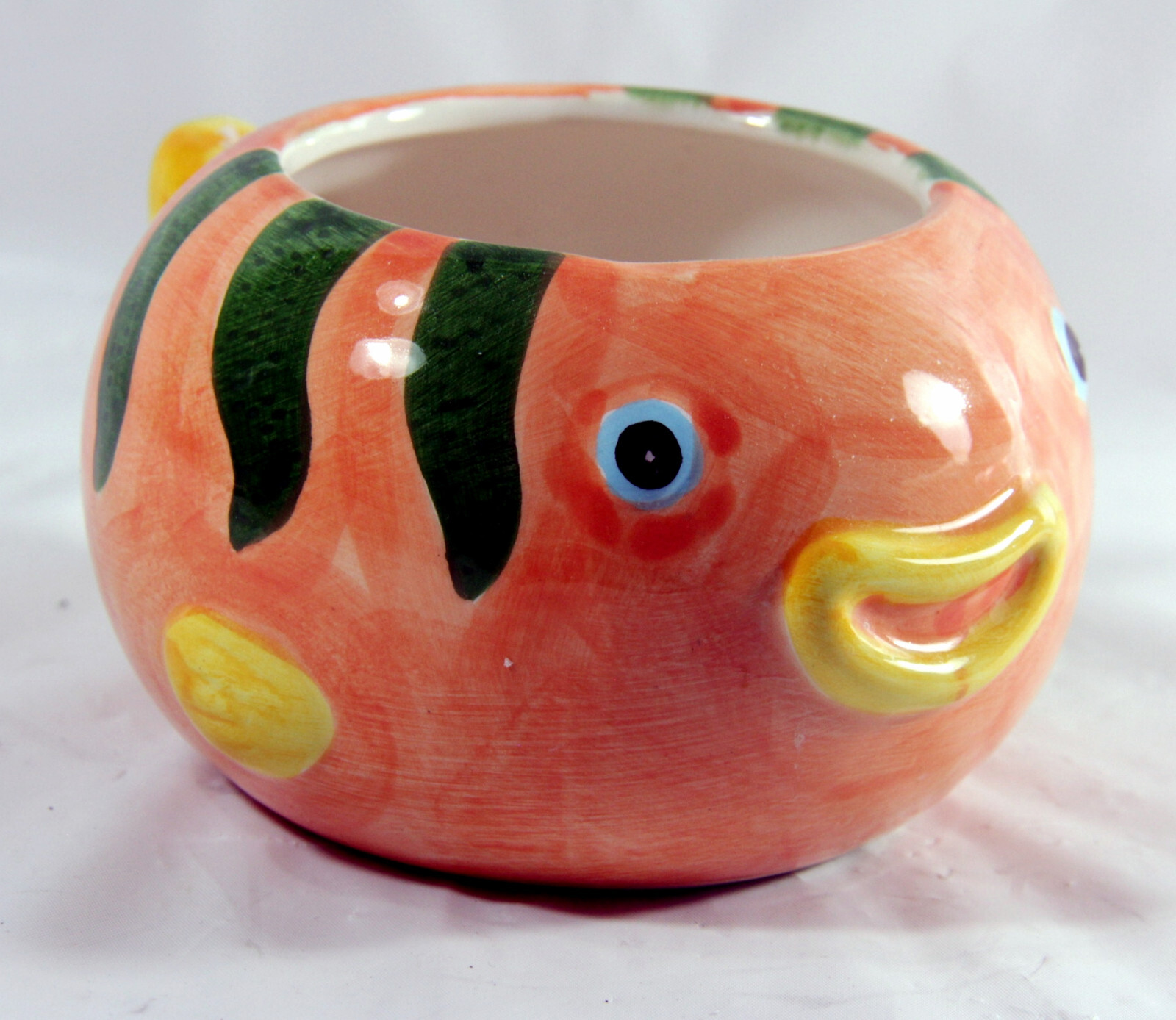 Ceramic Orange Fish Bowl Planter | eBay