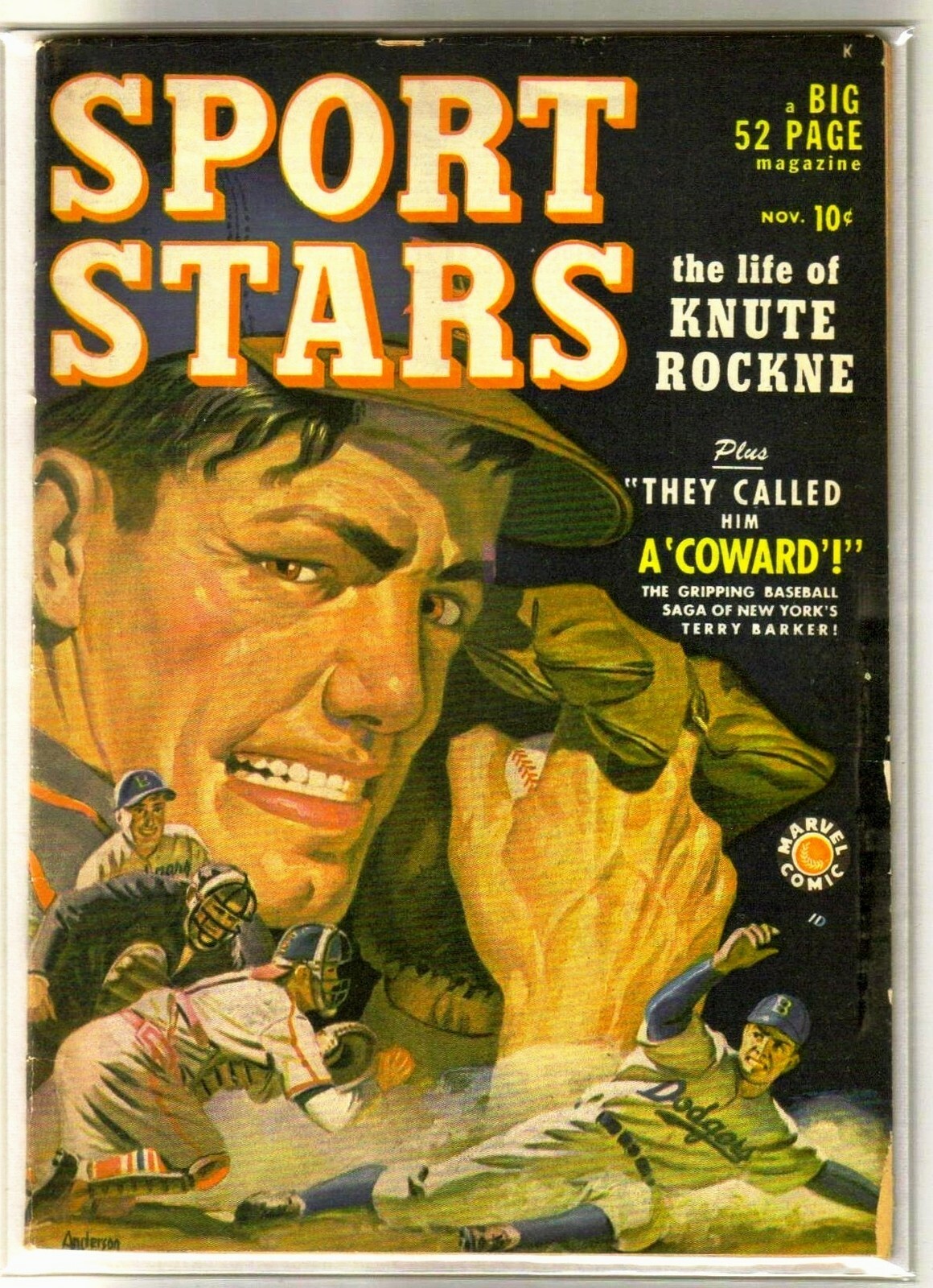 SPORT STARS (#1) Life of Knute Rockne! Vintage 1949 Marvel Comic Book ...