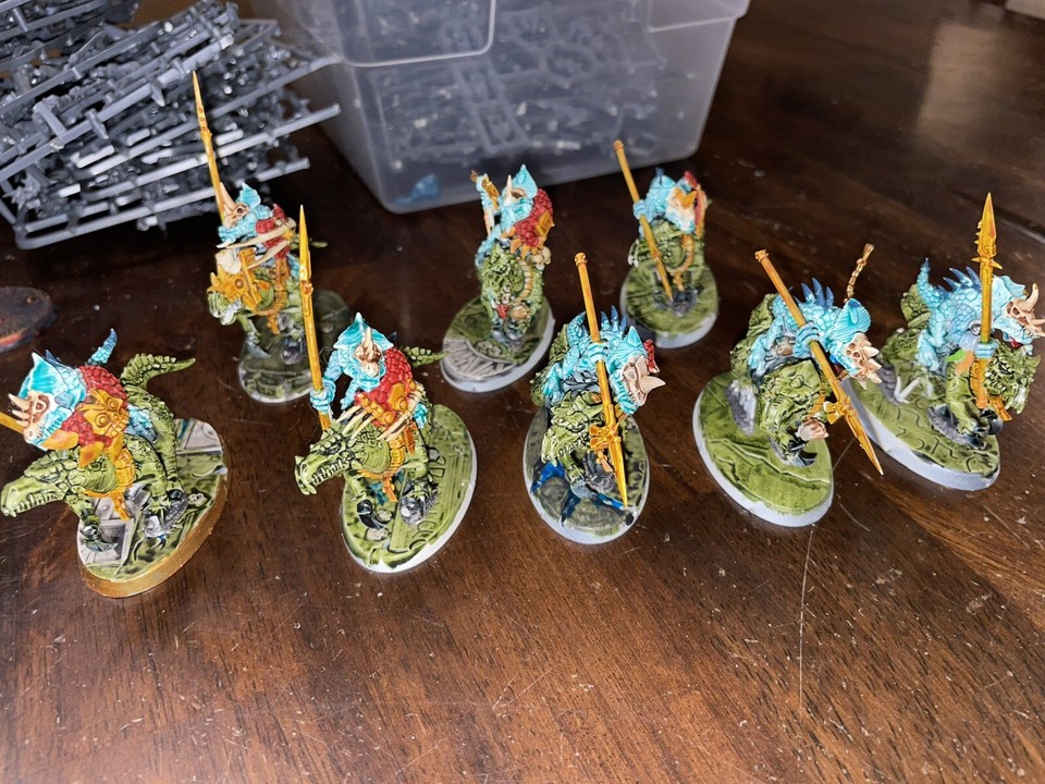 Warhammer Fantasy Lizardmen Saurus Cold One Knights x8 The Old World ...