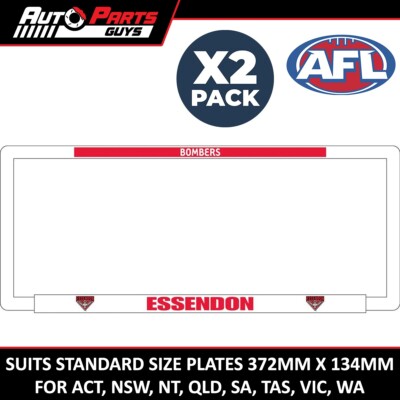 Pair of Official AFL Number Plate Frame Surround Covers Essendon ...