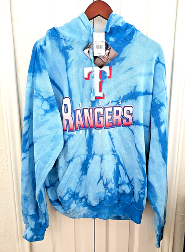 NWT Texas Rangers Baseball Tie Dye Hoodie Sweatshirt Stitches Sz L | eBay