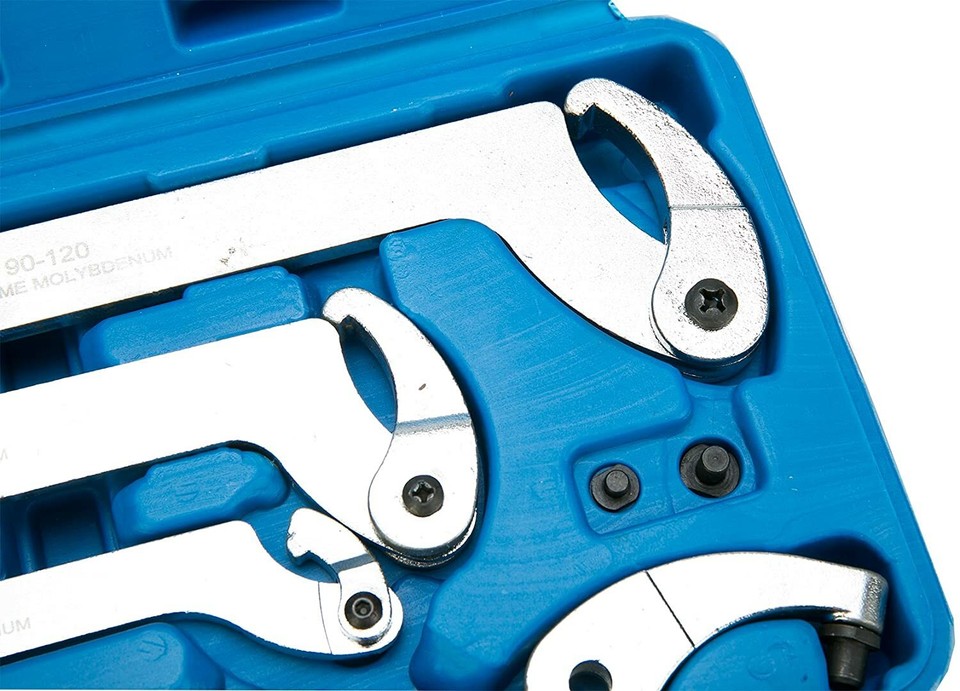 6PC Adjustable Hook & Pin Spanner Wrench Tool Set Locking Nut Wrench 35 ...