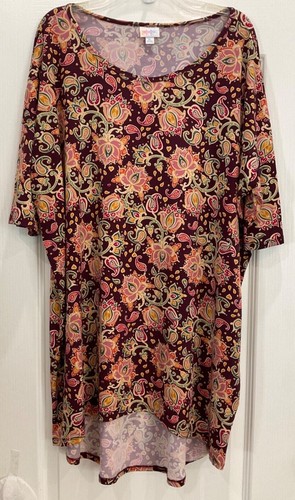 LuLaRoe Womens Pullover Shirt Top Size XL Floral Colorful Hi Lo Hemline ...